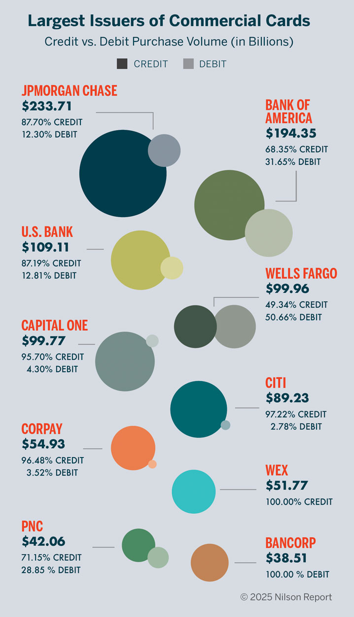 US Issuers of Commercial Debit and Credit Cards—2024 - Nilson Report
